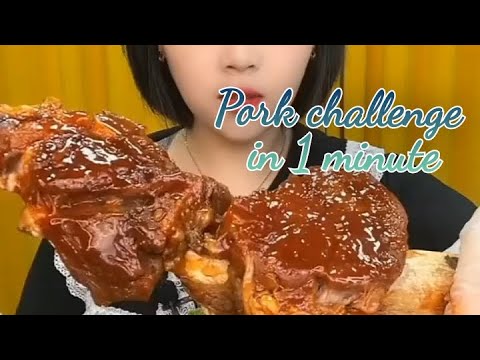 Chinese pork eating challenge mukbang video || Instagram status ...