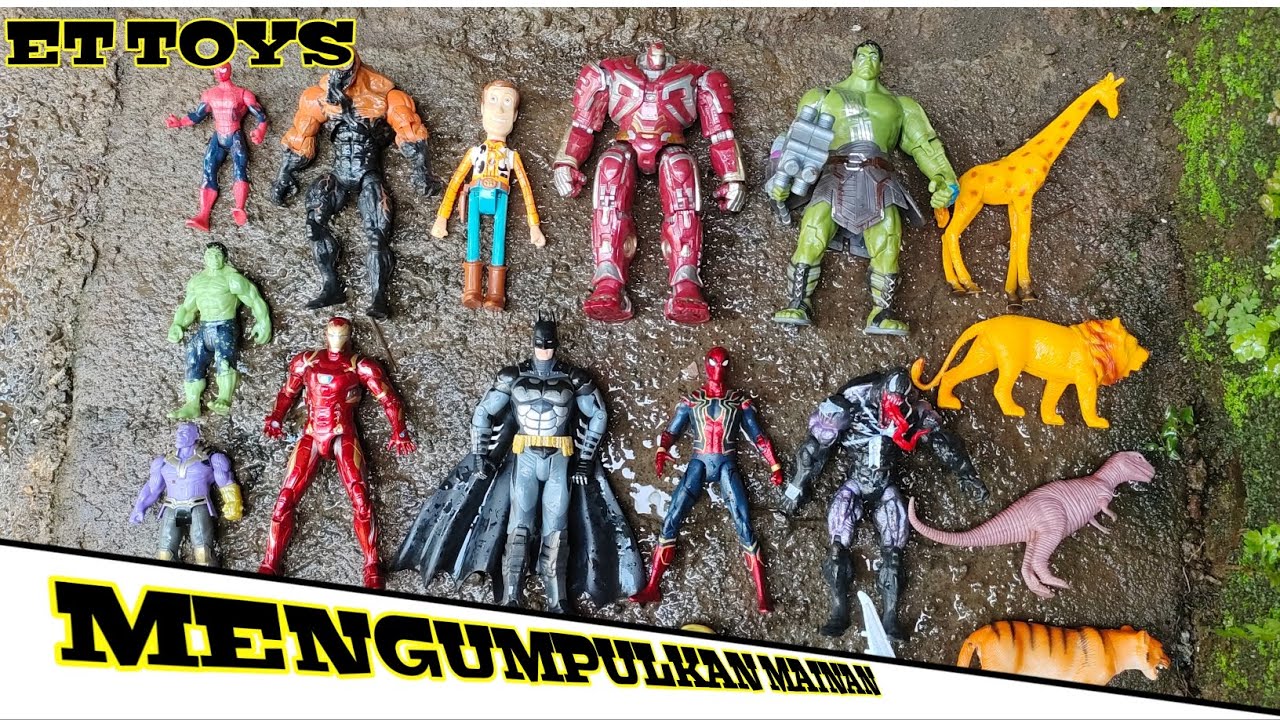 Mengumpulkan mainan beko, mainan superhero, mainan animals, mainan toy ...