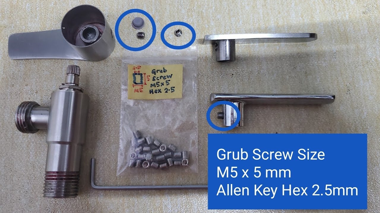 Grub Screw Size M5x5 mm Faucet Angle Valve Bib Tap Allen Key Hex Wrench ...