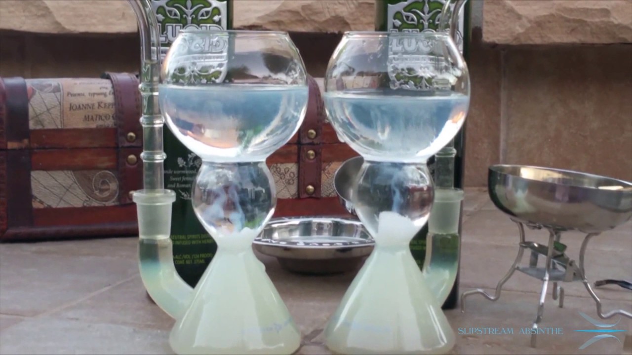 New Slipstream Glass Absinthe Ritual with Lucid Absinthe - YouTube