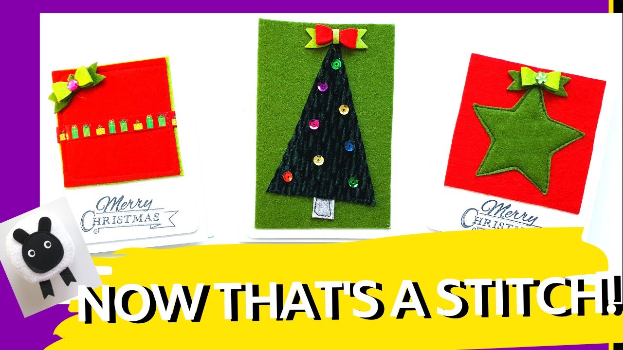 Super Easy handmade Christmas cards! | Mini Sewing Machine tutorial ...