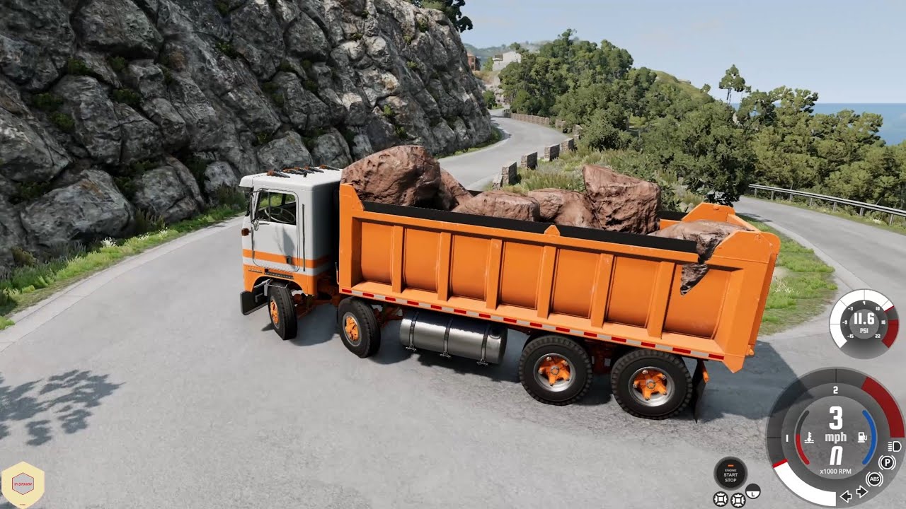 Transporting Heavy Rocks Through Gavril T-Series | BeamNG.drive - YouTube