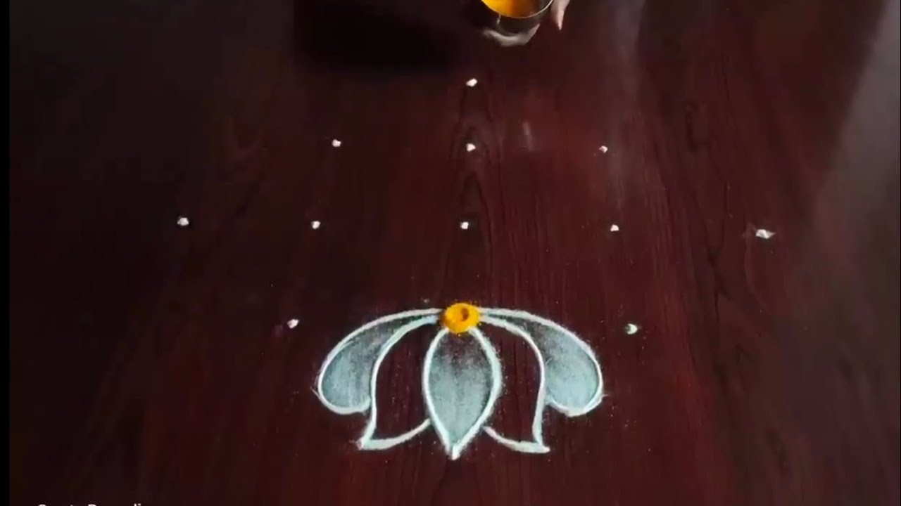 simple easy latest daily kolam design (5×1) dot's... - YouTube