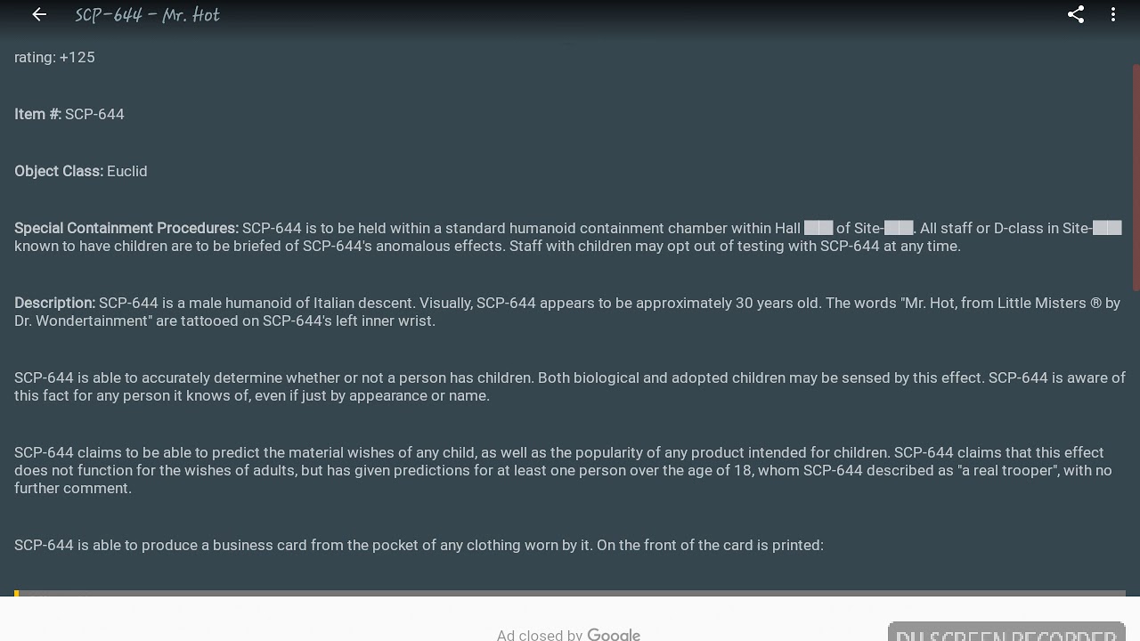 Scp:Reading, scp 644 - YouTube