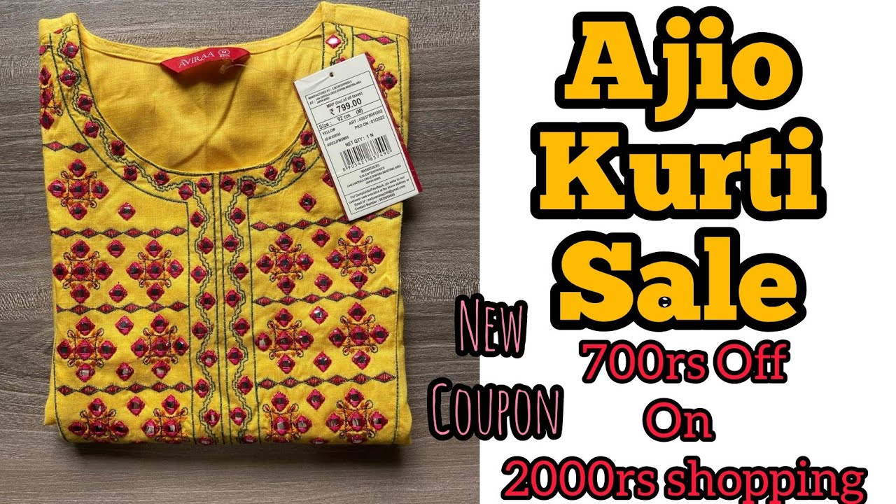 Ajio Offers Today Avaasa Kurtis Sale 😱 New coupon 700rs 0FF on 2000 ...