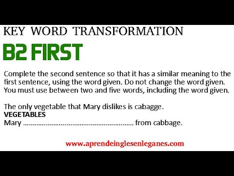 B2 First - Key Word transformation exercise #4 - YouTube