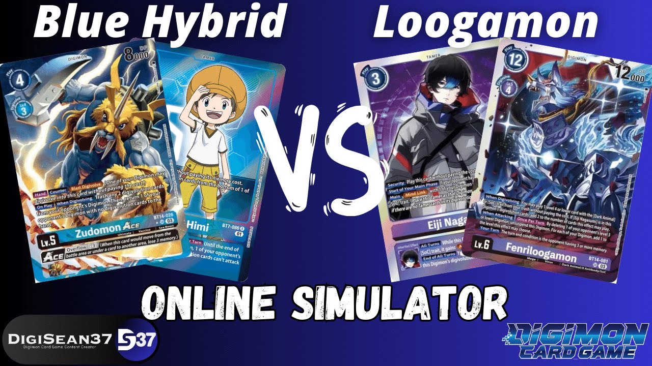 Blue Hybrid VS Loogamon | Digimon Card Game | BT14 Blast ACE - YouTube