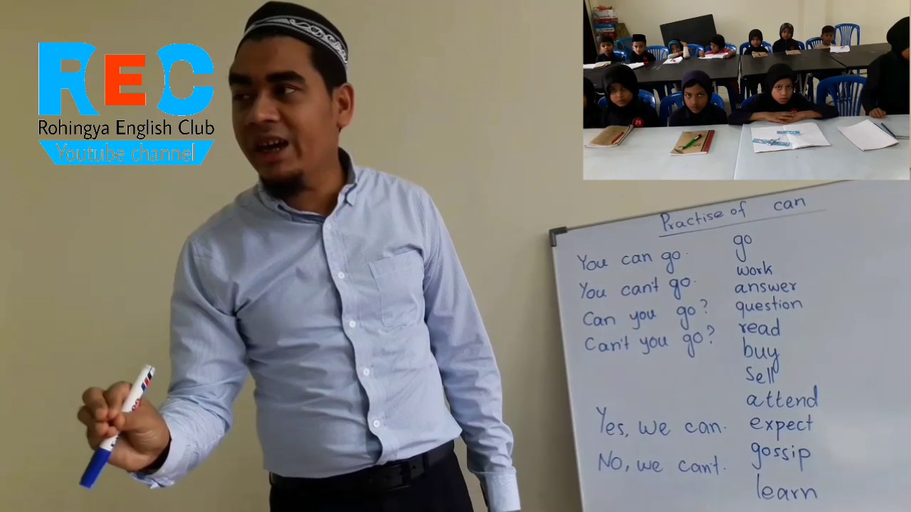 Lesson:61 Practice of can with students in Rohingya English Club. - YouTube