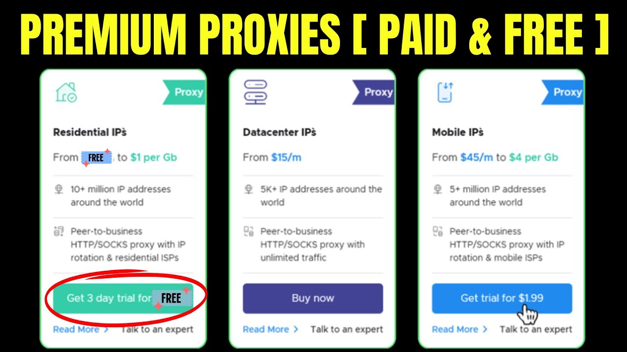 How to Get a Residential proxy for Free & Paid, It's Easy! - YouTube
