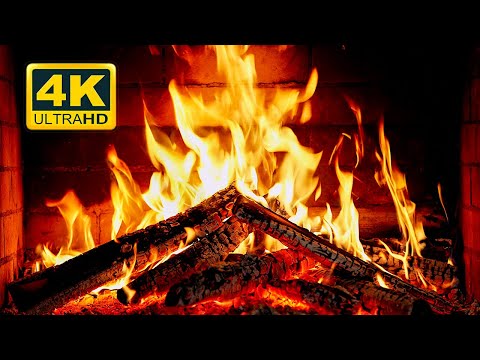 🔥 Cozy Fireplace 4K (12 HOURS). Fireplace with Crackling Fire Sounds. Crackling Fireplace 4K