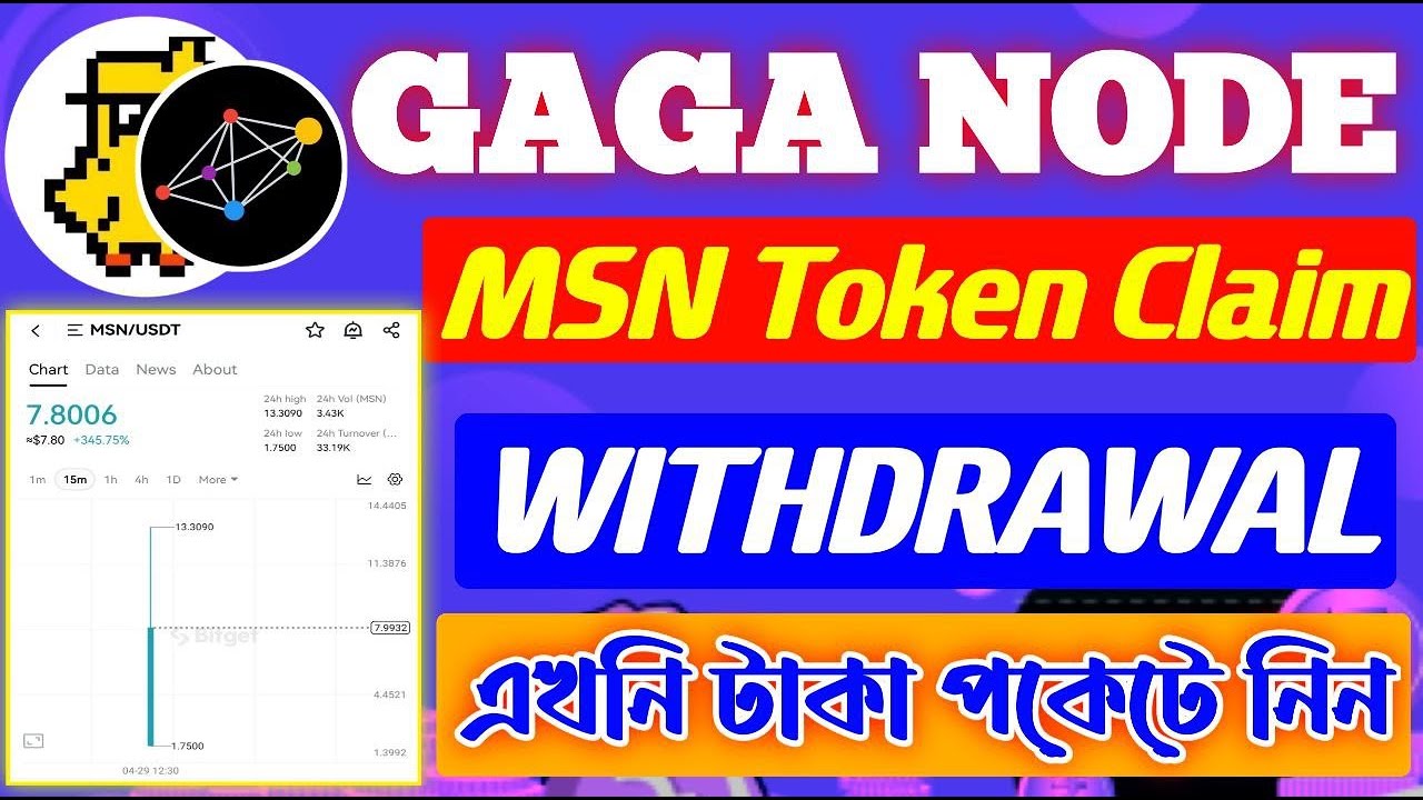 Gaga Node MSN Token Live Withdraw Step By Step | MSN Token Withdraw ...