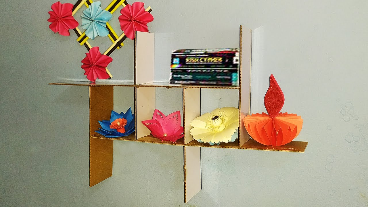 DIY Paper Bookshelf ।। How to Make a Paper Bookshelf Easy - YouTube