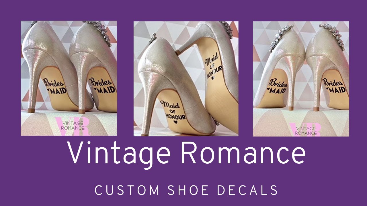 Shoe decals, custom wedding shoes - YouTube