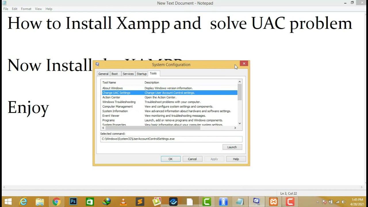 How To Install Xampp And Solve Uac Problem Youtube