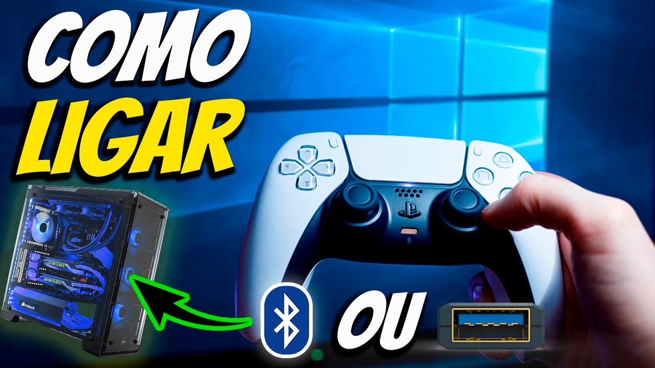 COMO LIGAR O COMANDO da PS5 no COMPUTADOR por USB ou BLUETOOTH ...