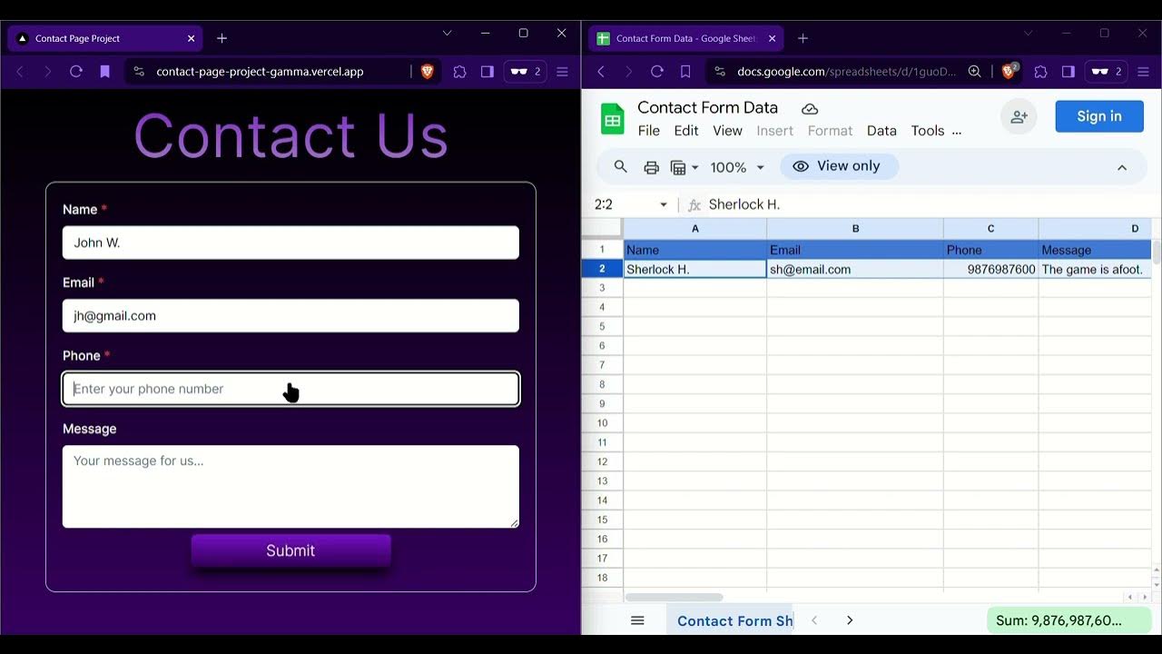 Contact Page Project | NextJS | ReactJS | Google Sheet | Web Dev - YouTube