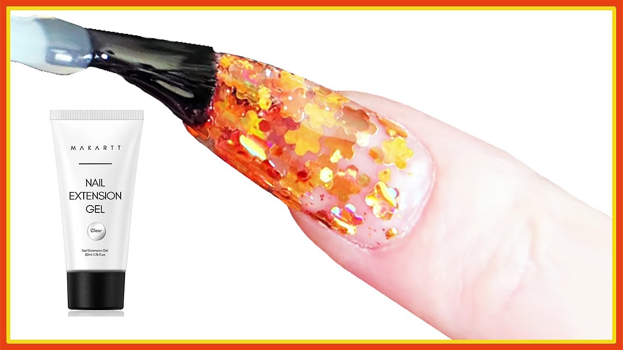 💅 Polygel Nails Compilation #7 // Makartt Clear Polygel + GLITTER - YouTube