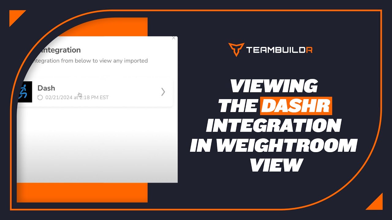 Viewing the Dashr Integration in Weightroom View - YouTube