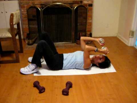 triceps extension on floor - YouTube