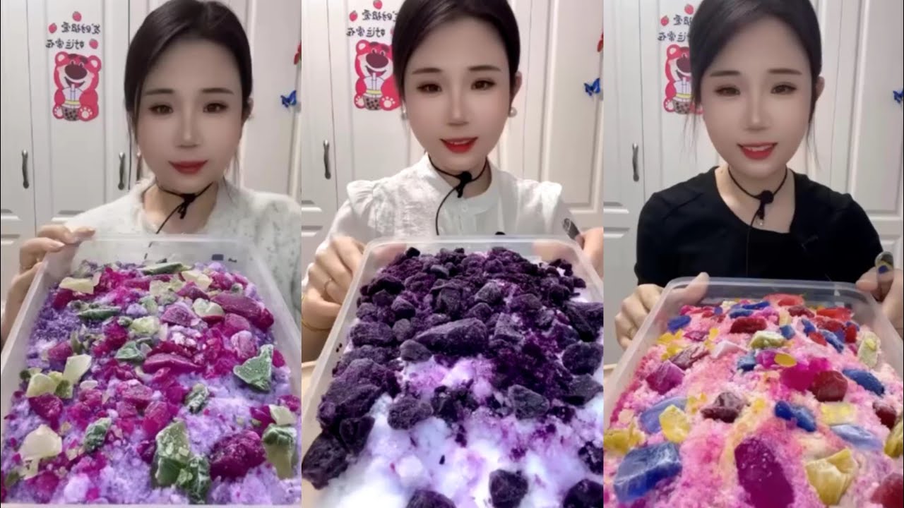ASMR YY SHAVED ICE EATING WITH CRUSHED ICE TOPPINGS AND ICE CHIPS - YouTube