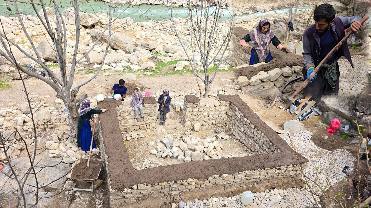 Hard nomadic life: building a nomadic house in the mountains with ...