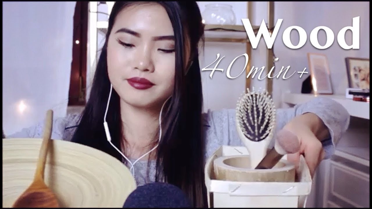 ASMR ~Wood Tapping & Scratching~ Soothing~Sleep Aid 45min + - YouTube