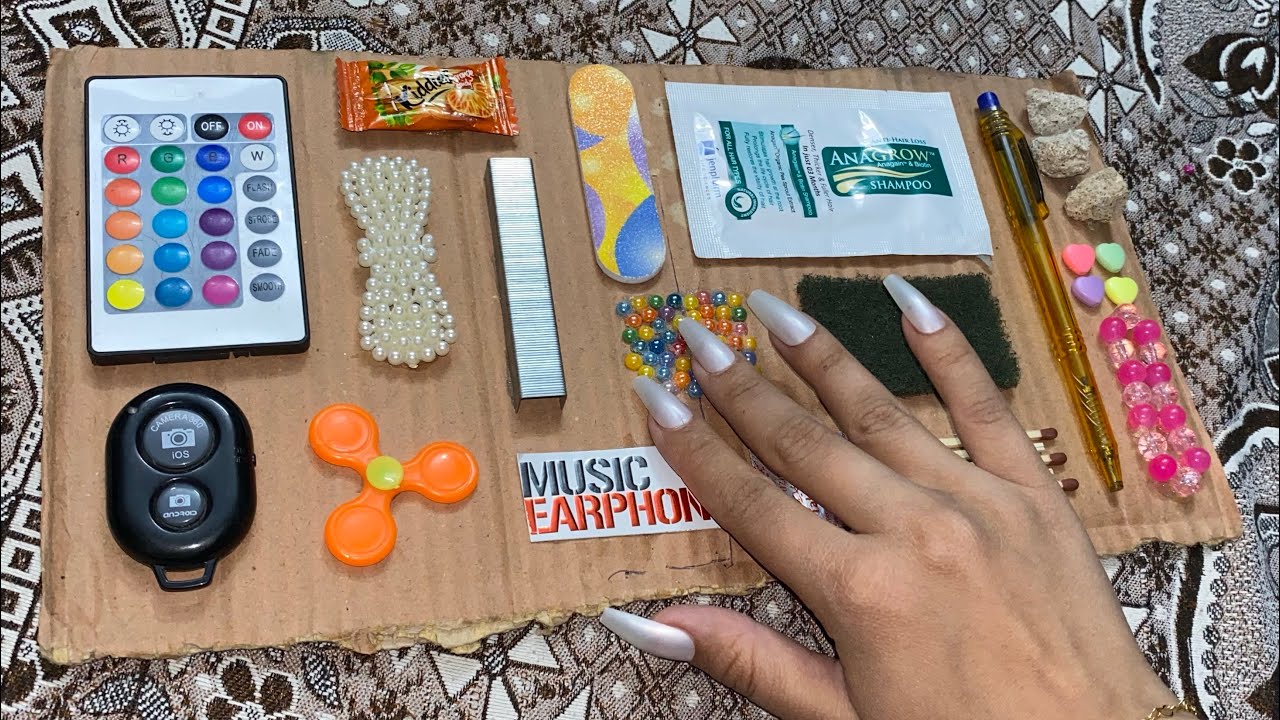 ASMR Fidget Board / Trigger Board - Long Nails - YouTube