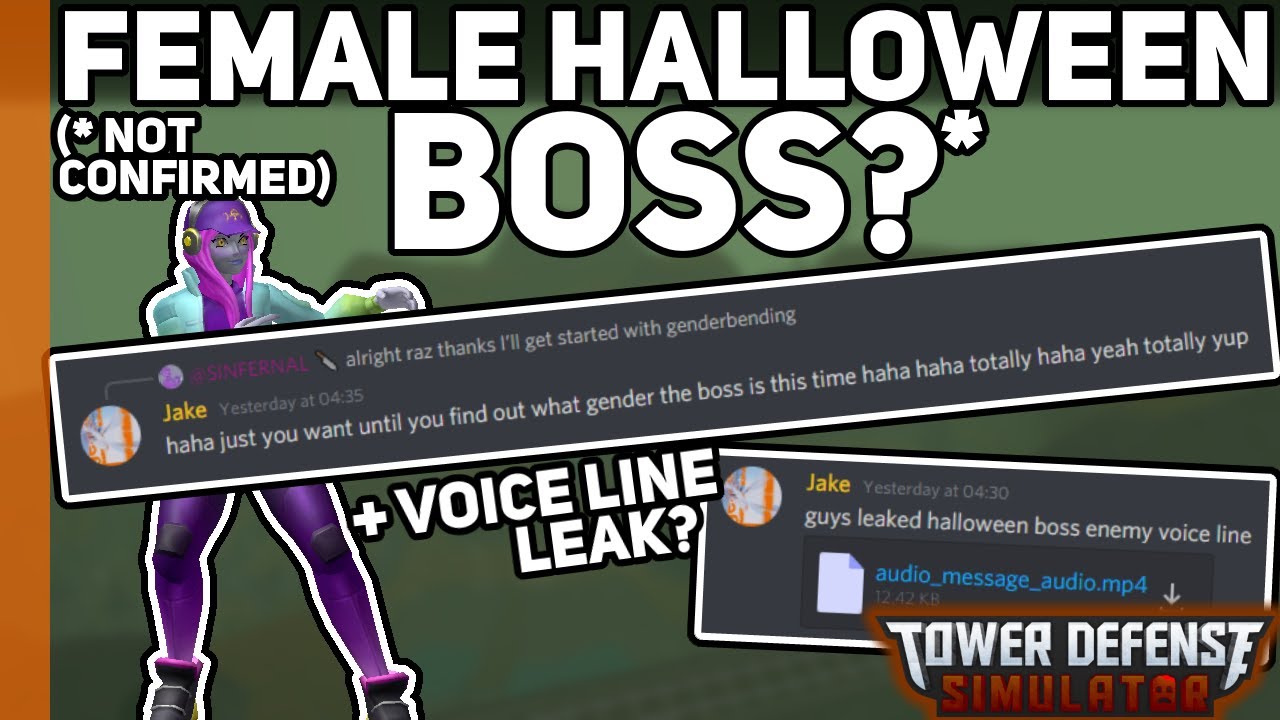 Female Halloween Boss? - Voice Line leak? - Tower Defense Simulator ...