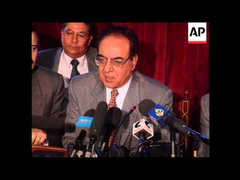 EGYPT: IRAQI FOREIGN MINISTER SAEED AL SAHHAF PRESS CONFERENCE - YouTube