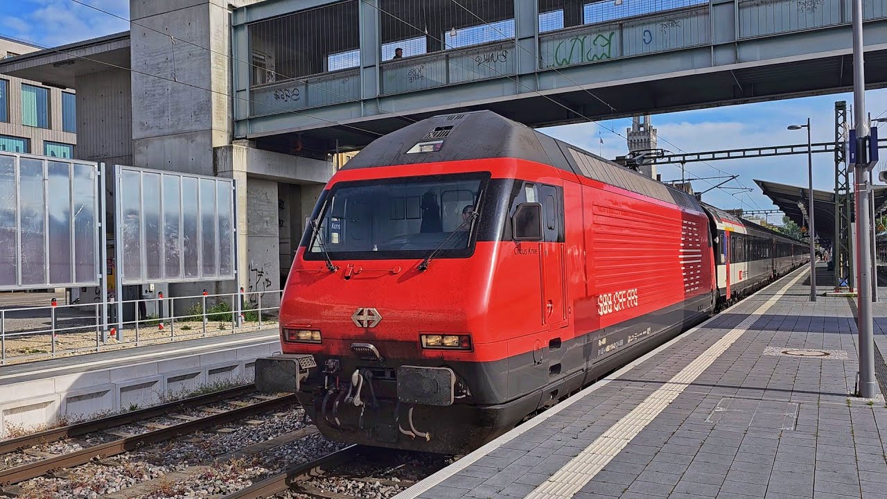 Re 460 114 mit IR75 nach Luzern bei der Abfahrt in Konstanz - YouTube
