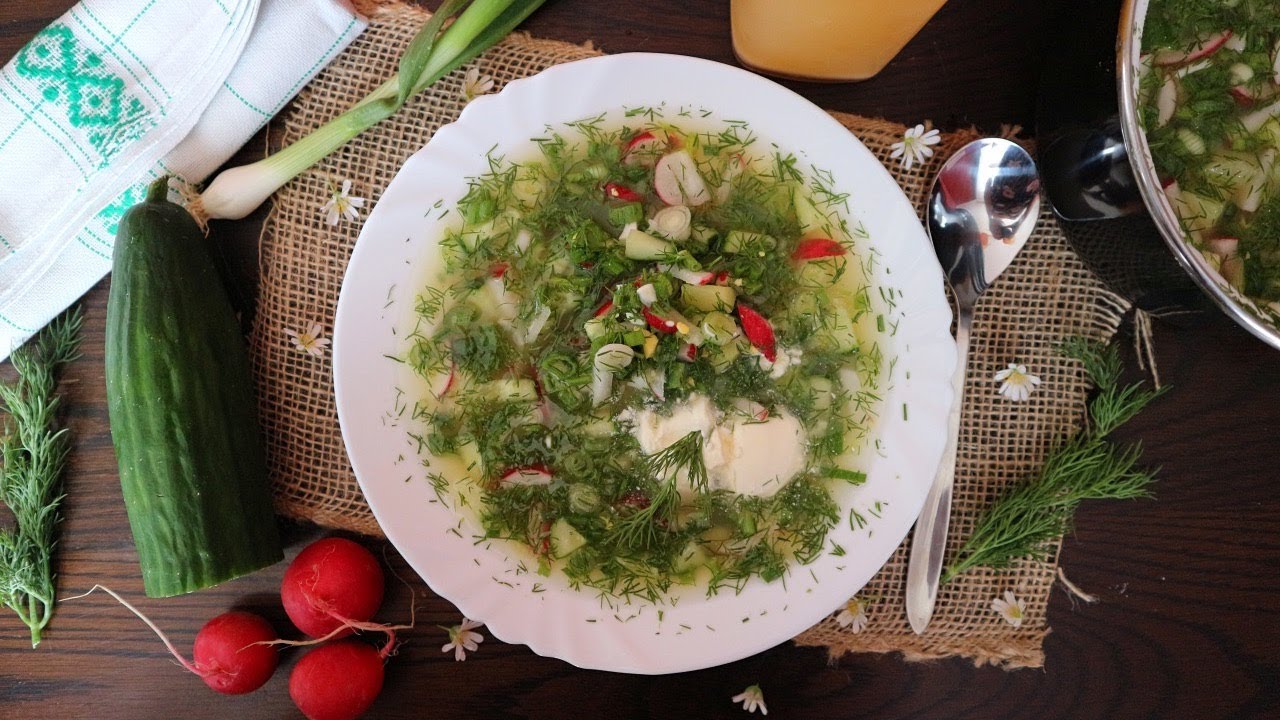 Russische kalte Suppe Okroschka / Russian cold soup okroshka - YouTube