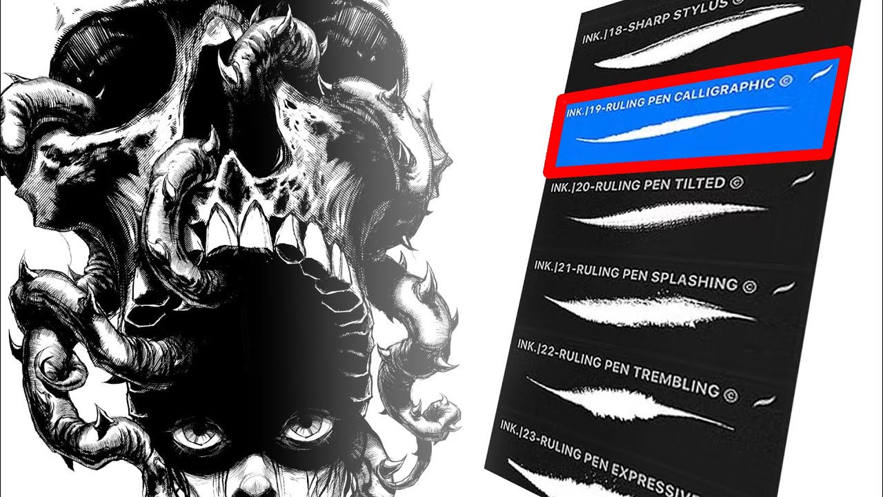 The ONLY brushes you need for a traditional INK style! - YouTube