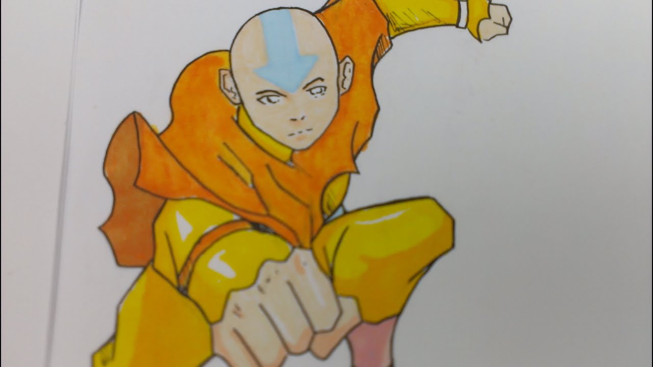 Drawing Aang (Avatar the last airbender) - YouTube