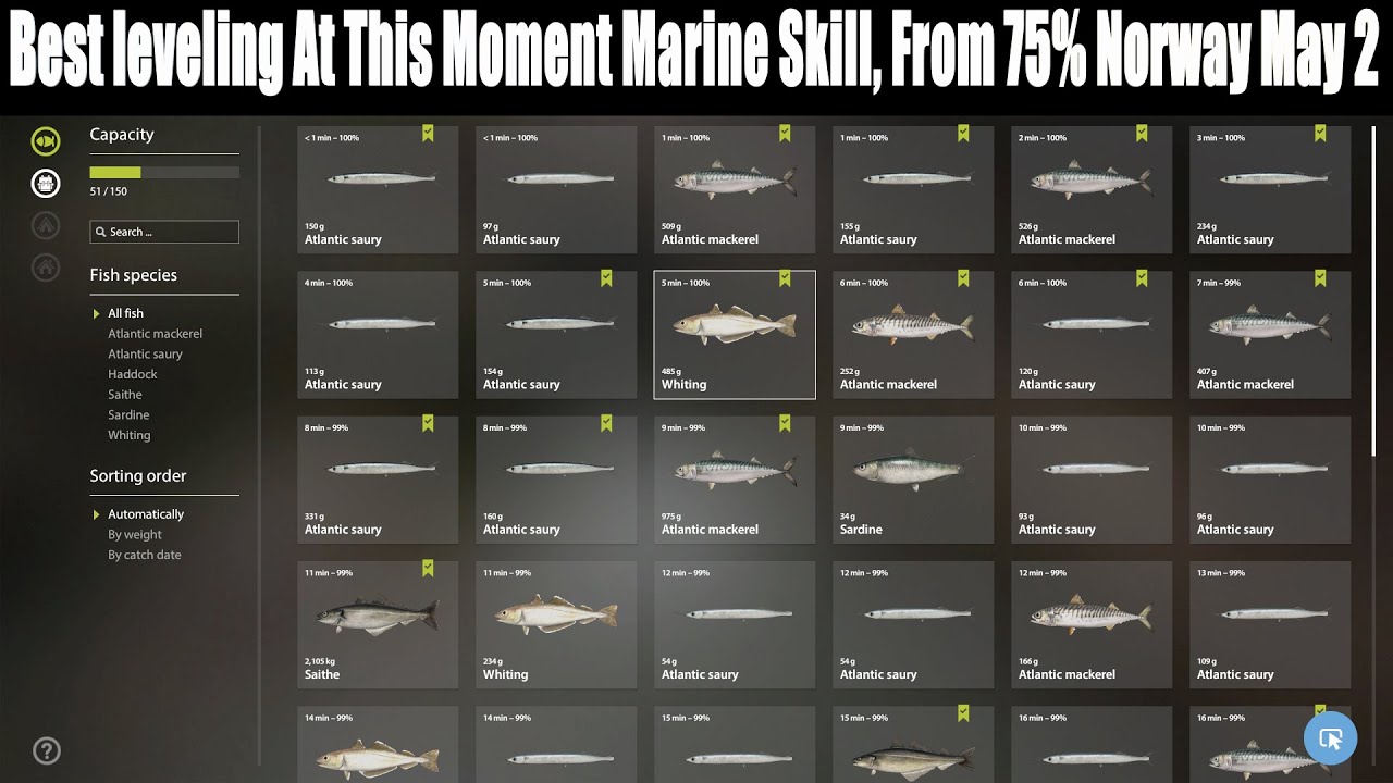 Russian FIshing 4, Best leveling At This Moment Marine Skill, From 75% ...