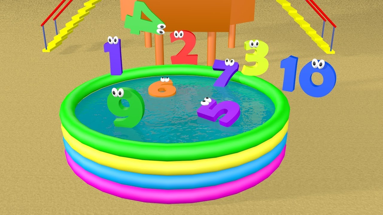 Learn Numbers | with Aquapark and Swimming Pools | Happy Kids TV - YouTube