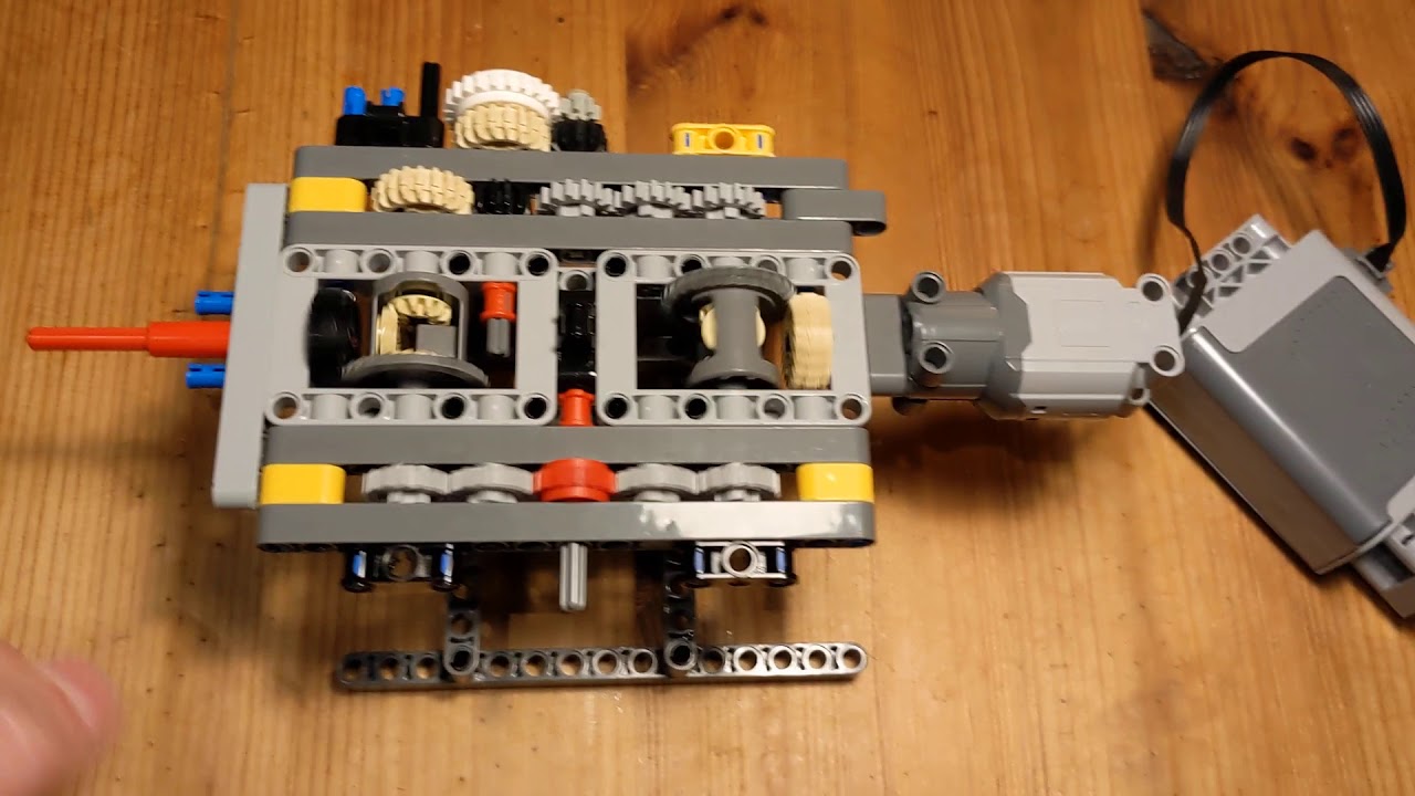 Lego full auto gearbox, runs both directions. No elastic bands. - YouTube