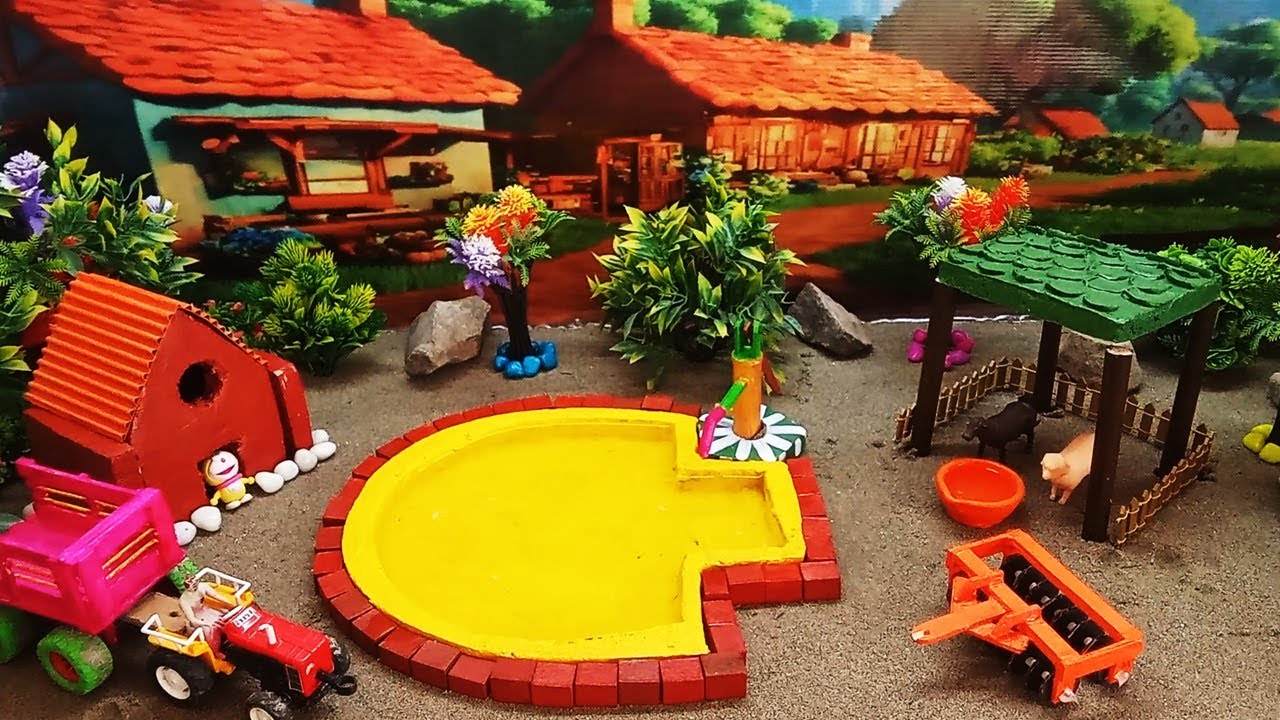 The Ultimate Mini Farm Diorama Building a Cow Shed, Pond & More ...