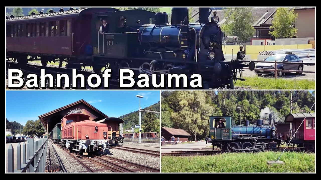 Rundgang bei der historischen Bahnhofshalle des Bahnhof Bauma ...