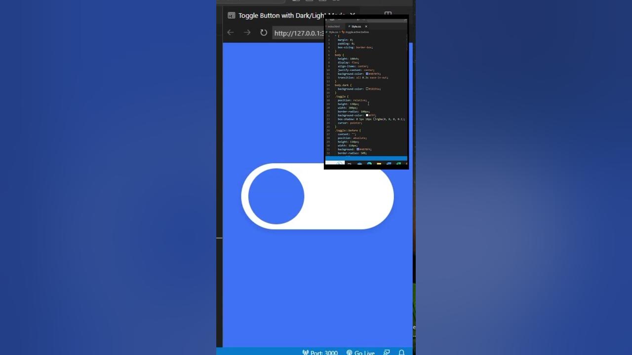 Animation Toggle Button Dark Light Mode In Html Css And Javascript Shorts Tranding Youtube