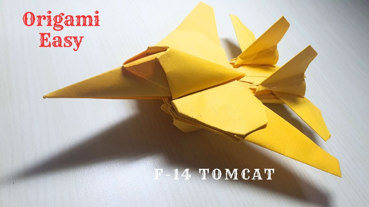 How to make paper airplanes very easy - very cool I F-14 Tomcat I ...