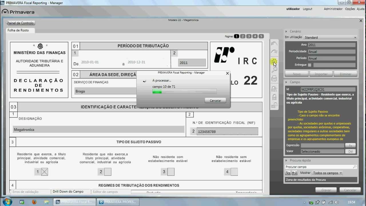 Megatrónica | Mostramos como gerar o Modelo 22 no Fiscal Reporting ...