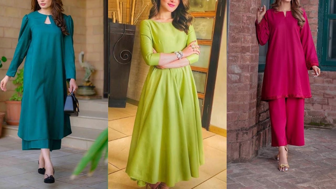 One color dresses in different design and style - YouTube