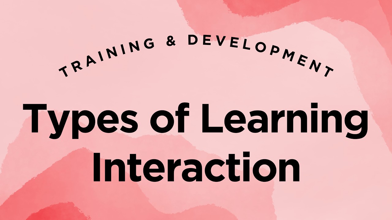 Types of Learning Interaction - Training & Development Lecture 4.7 ...
