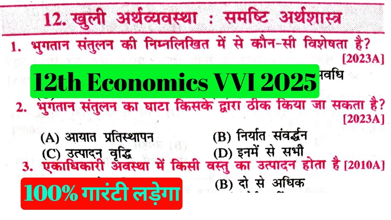 Class 12 Economics Chapter 6 in hindi || खुली अर्थव्यवस्था Explanation ...