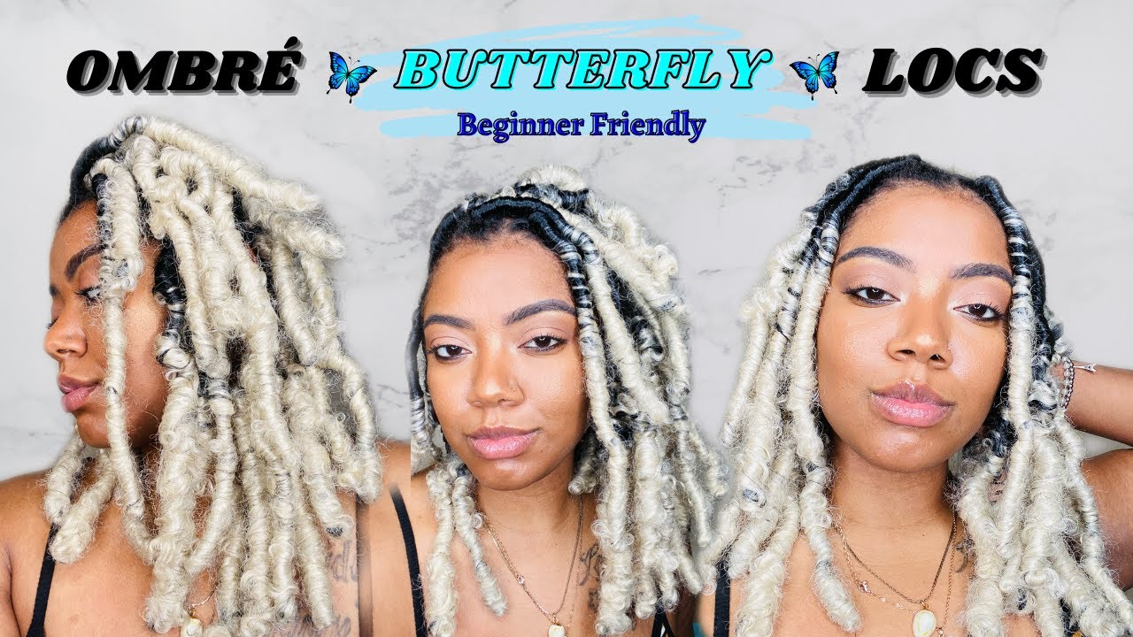 OMBRE SEMI-DISTRESSED BUTTERFLY LOCS Tutorial | Wrapping Method ...