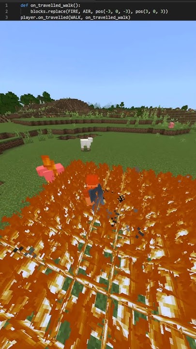 Walking Through Fire in Minecraft with Python Code! #minecraft - YouTube