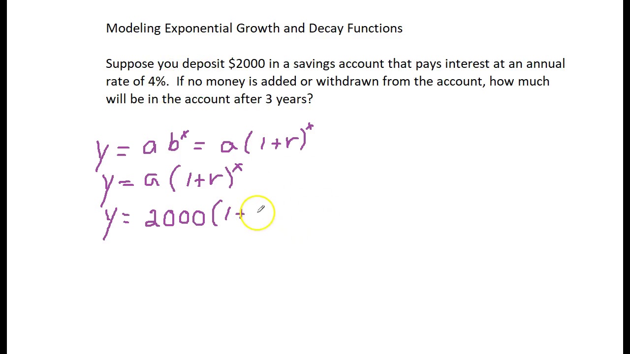 Modeling Exponential Growth and Decay Functions - YouTube