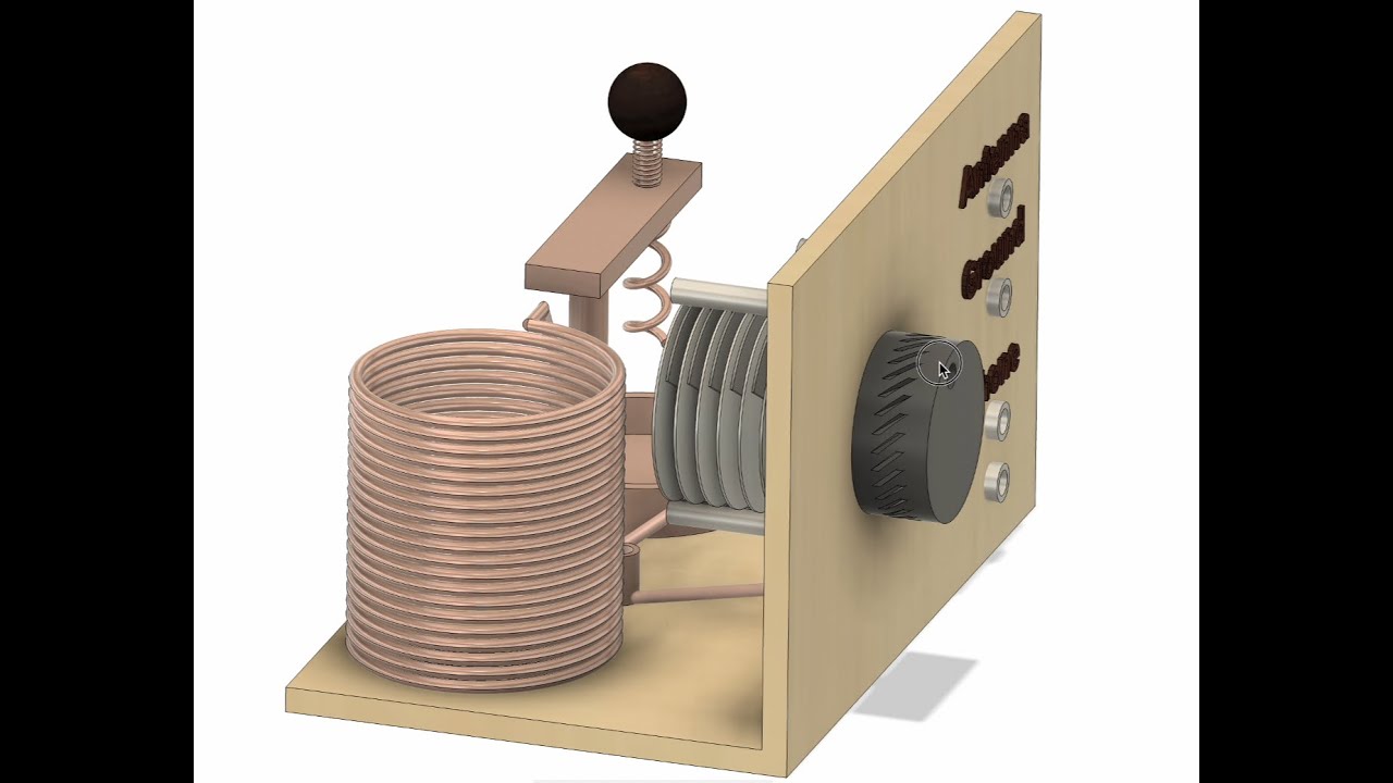 basic crystal radio 3D model - YouTube