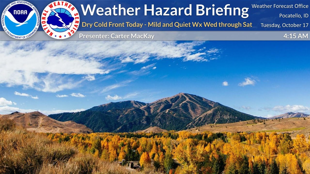10/17/23 Hazard Briefing - Dry Cold Front Today - Mild and Quiet ...