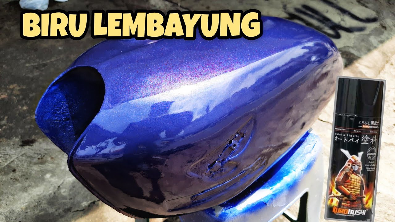 REPAINT TANGKI CB WARNA BIRU LEMBAYUNG UNGU SAMURAI PAINT || DEEP ...